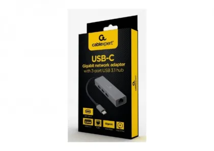 Adapteri | Gembird A-CMU3-LAN-01 USB-C Hub with Gigabit Ethernet, 3x ...